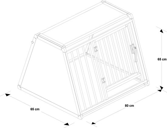 Hundos Autobench M 65x80x65 cm Zonder drempel | bol