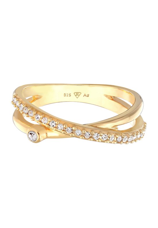 Elli - Ring - Dames wikkel X-vorm fonkelend met kristallen in 925 ...