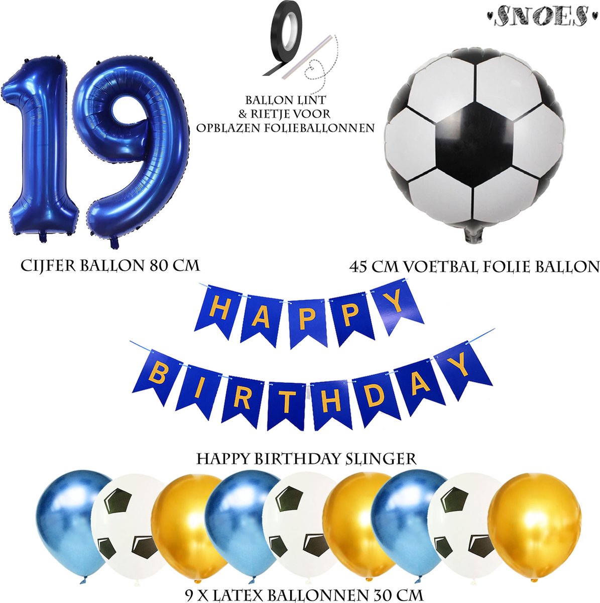 Cijfer Ballon 19 | Snoes Champions Voetbal Plus - Ballonnen Pakket ...