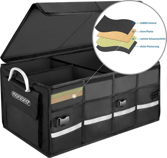 Kofferbak Organizer Deksel 63L Verdelers Opbergbox Waterdicht ...