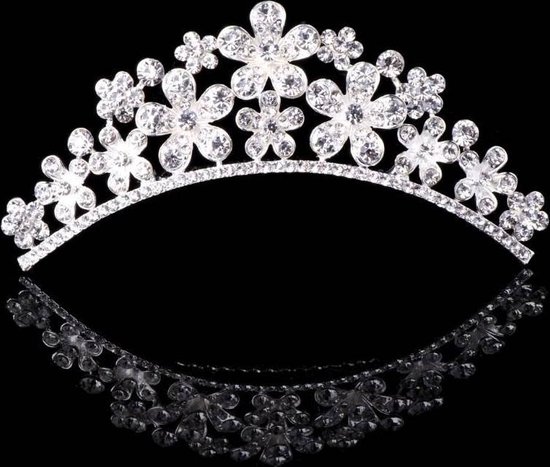 PaCaZa - Fonkelende Tiara Kam met Bloemen | bol