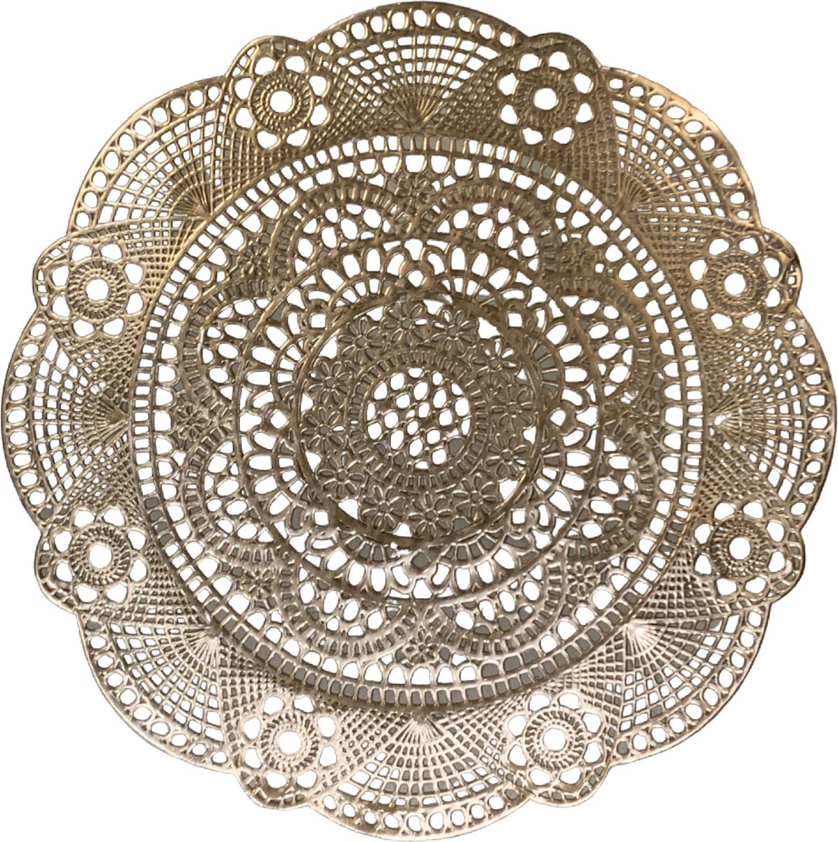 Placemats SET van 6 'doily' (taartonderlegger) pv Ø35 cm goud | bol.com