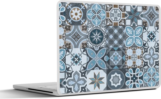 Laptop sticker - 11.6 inch - Design - Bloem - Blauw - Figuren - 30x21cm ...