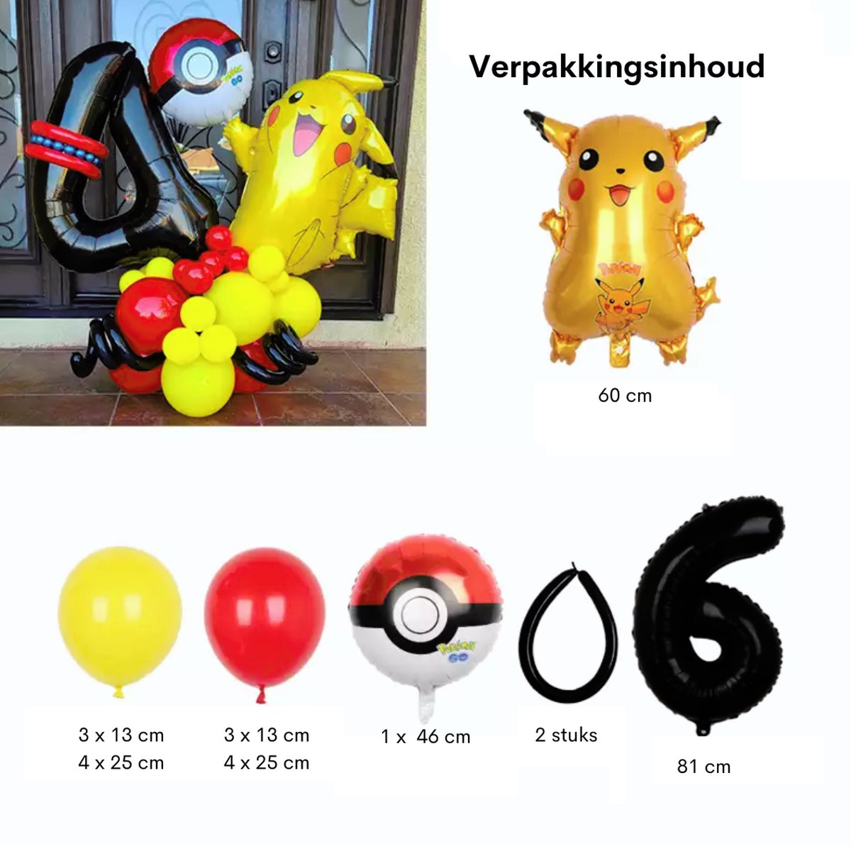 Pokemon Ballonnen Pakket - Pokemon & Pikachu Heliumballonnen ...
