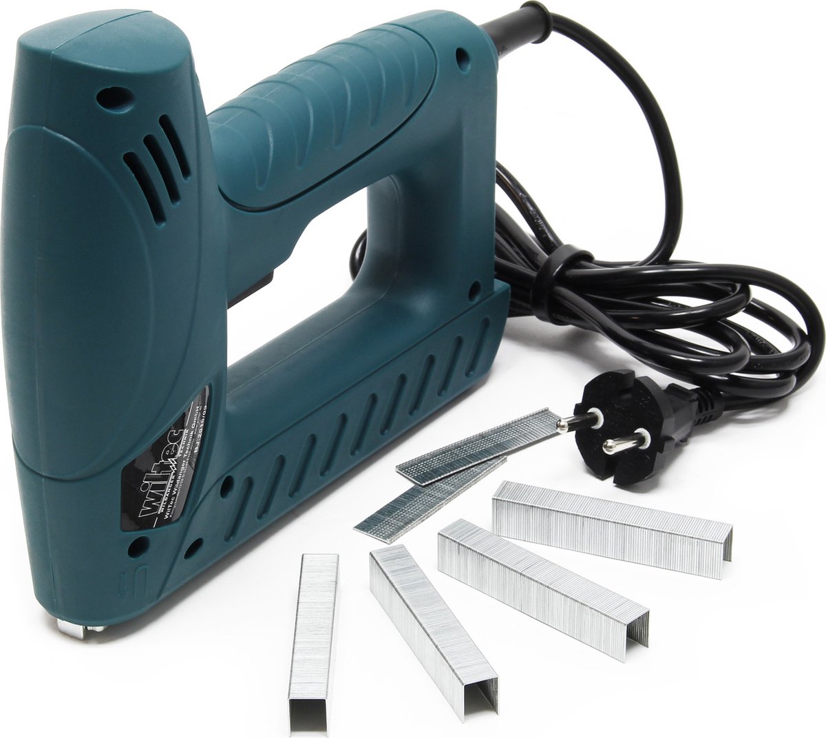 Elektrische tacker-nietmachine combinatie - incl. spijkers en nietjes ...