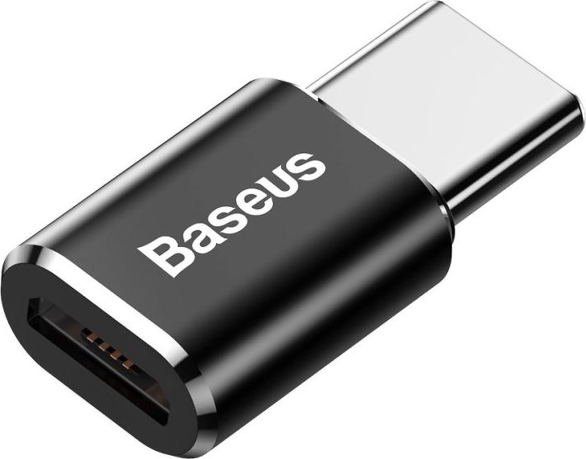 Baseus Mini USB-C naar Micro USB Adapter Converter 2.4A Zwart | bol.com