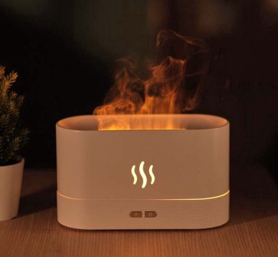 Aroma Diffuser - Vlam Effect - Luchtbevochtiger - Lucht Reiniger - Wit ...