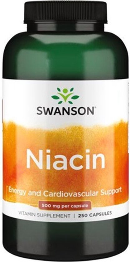 Swanson Niacin 500mg - Vitamine B3 voor energie en tegen vermoeidheid ...