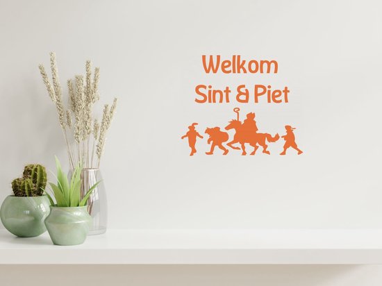 Stickerheld - Muursticker Welkom sint en piet - Woonkamer - Sinterklaas ...