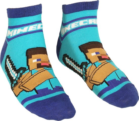 Minecraft Steve & Creeper 3 Pack Zomer Sokken - Officiële Merchandise | bol