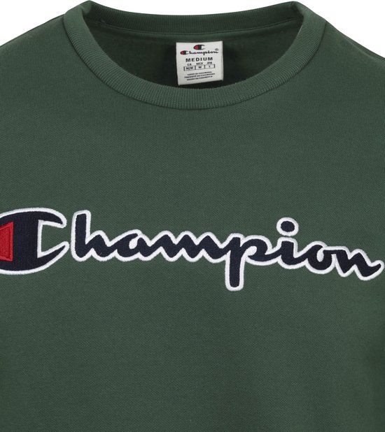 Champion - Sweater Script Logo Groen - Maat S - Regular-fit | bol.com
