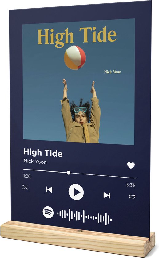 Songr Spotify Plaat - High Tide - Nick Yoon - 20x30 - Blauw - Dibond ...