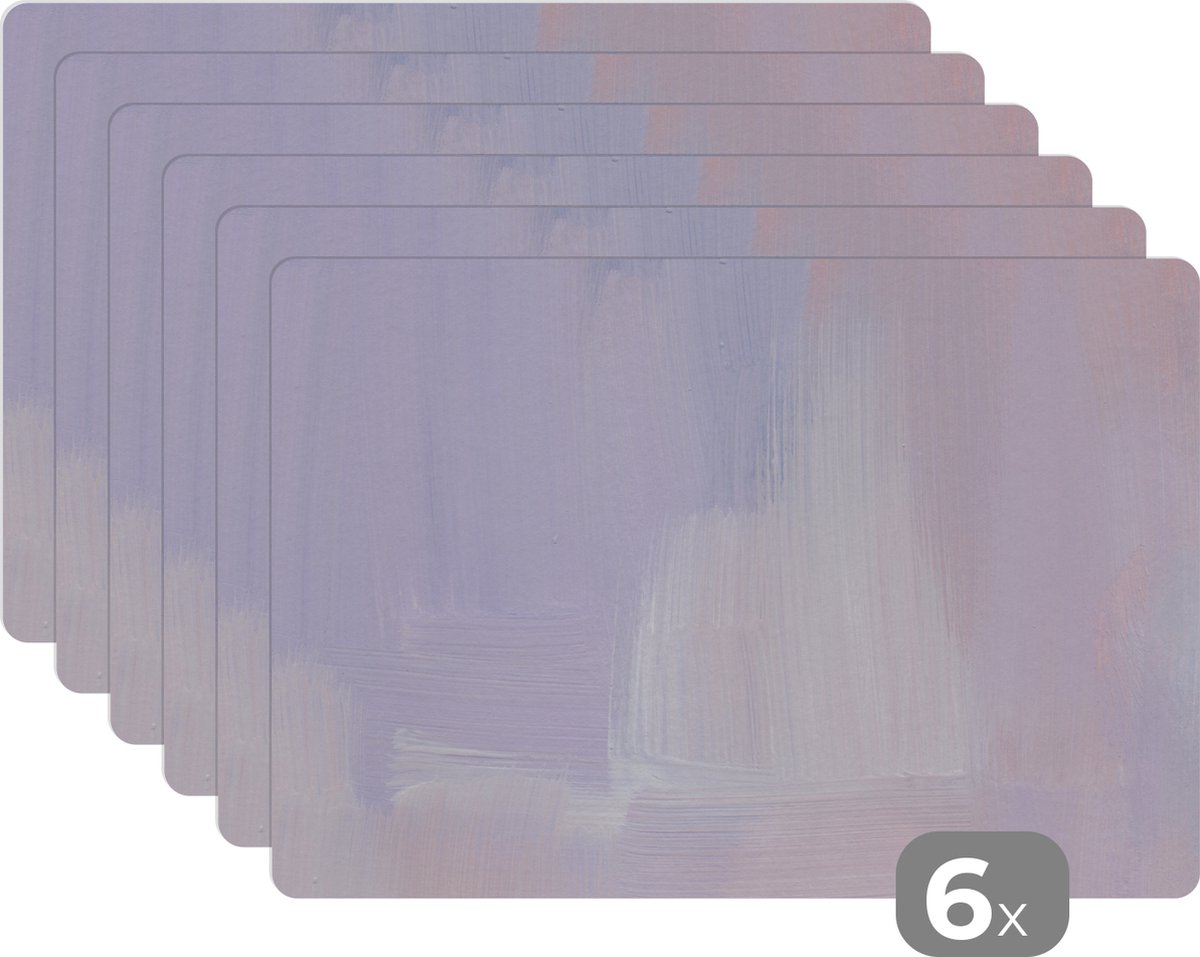 Placemat - Pastel - Paars - Roze - Verf - 45x30 cm - Onderleggers ...