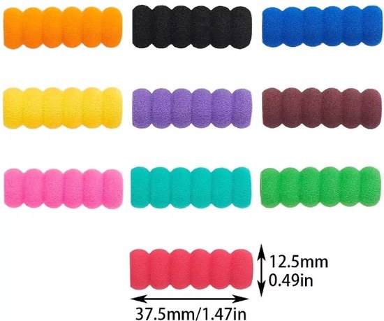 Pennen- en potloodgrips - Ronde foam gripper met ribbels - Penverdikker ...
