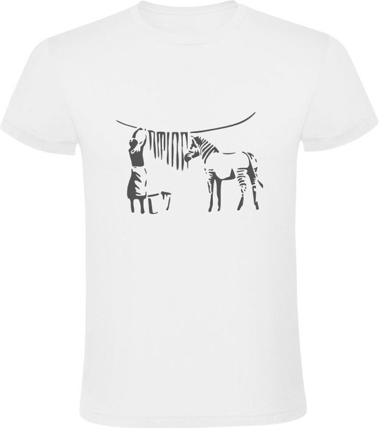 Waslijn en zebra Heren T-shirt | kunst | dieren | was | patroon ...