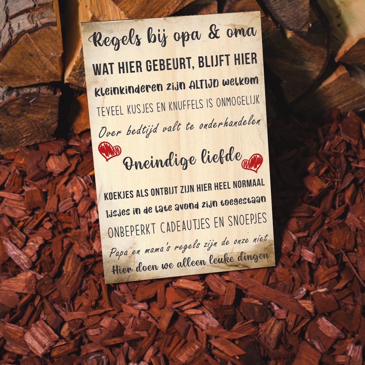 Spreukbord - Regels Bij Oma & Opa - Hout - Vintage - Grappig - Humor ...