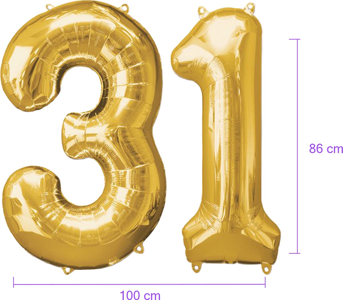 Versiering 31 Jaar Ballon Cijfer 31 Verjaardag Versiering Folie Helium ...