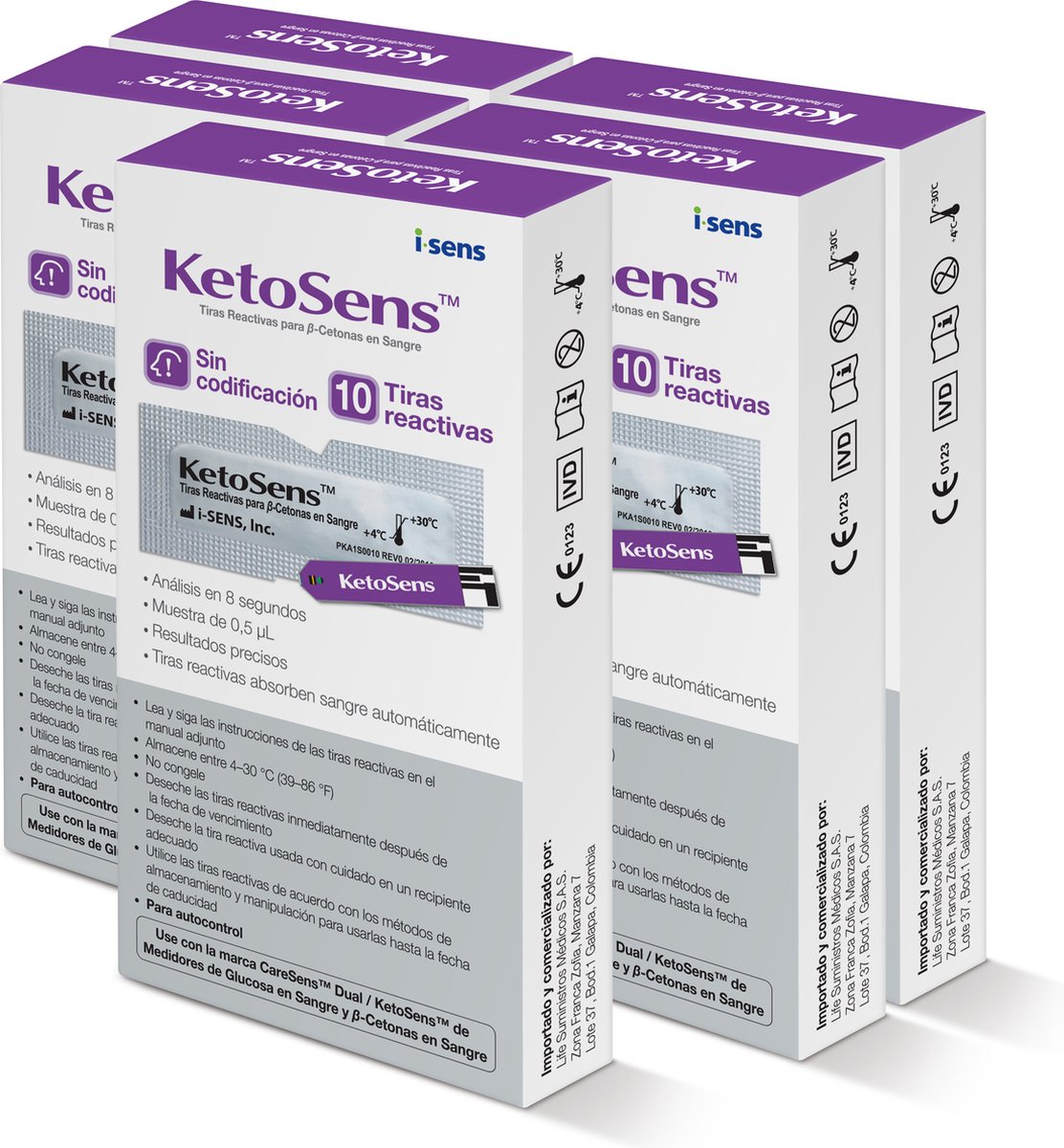 Ketosens Ketonen strips - Caresens - 5 pack (50 teststrips) | bol