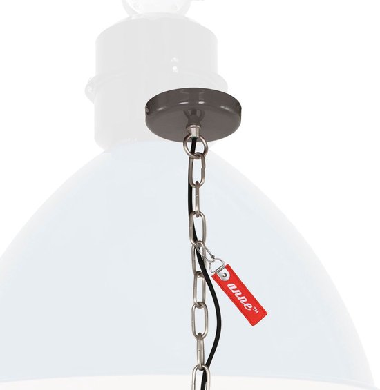 Robuuste industriële hanglamp Anne Frisk | 1 lichts | grijs / staal ...