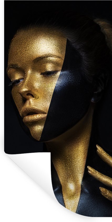Muurstickers - Sticker Folie - Make up - Kunst - Vrouw - Luxe - Goud ...