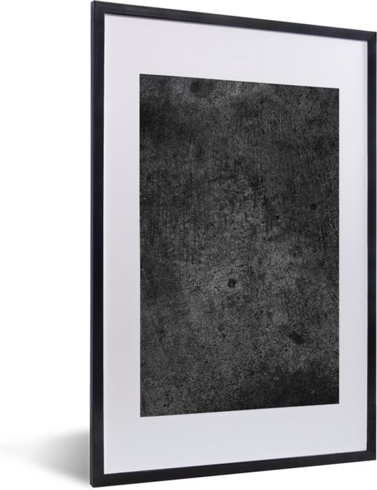 Fotolijst incl. Poster - Beton - Structuur - Retro - Zwart - Grijs ...