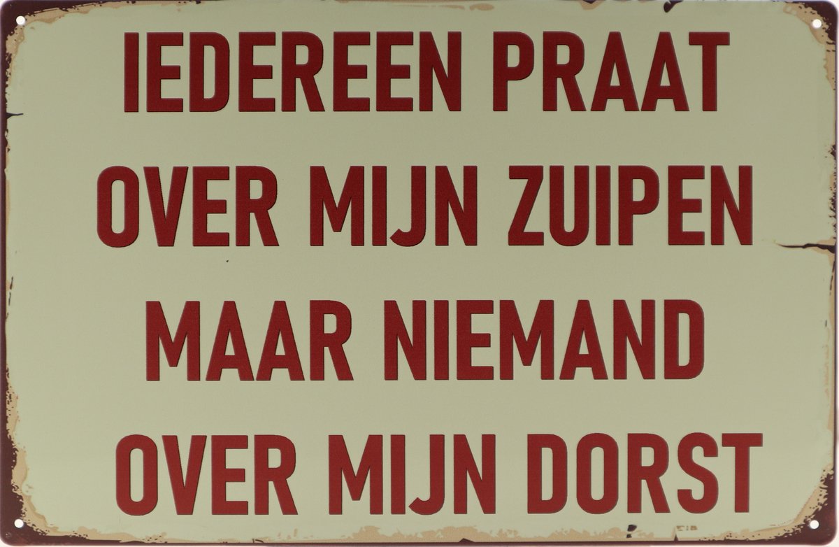 Wandbord – Zuipen - Bier - Wijn - Grappig - Retro - Wanddecoratie ...