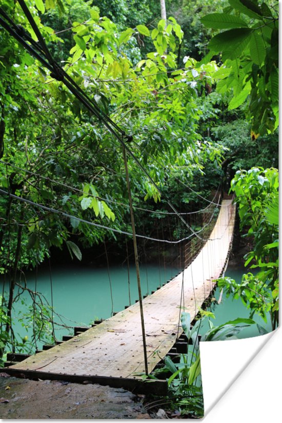 Poster Natuur - Brug - Turquoise - 20x30 cm - Poster Jongenskamer ...