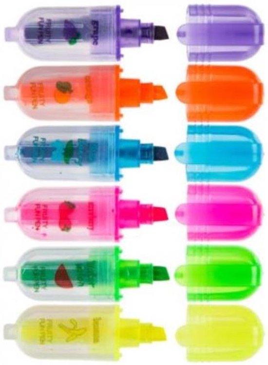 tekstmarkers Fruit Cocktail markeerstift 6 stuks | bol