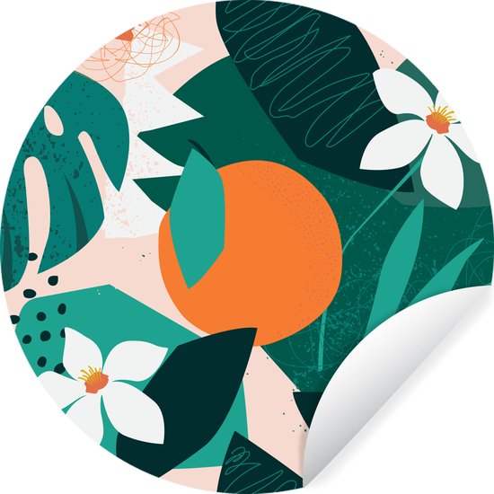 WallCircle - Muurstickers - Behangcirkel - Bloemen - Fruit - Jungle - 100x100 cm -... | bol.com
