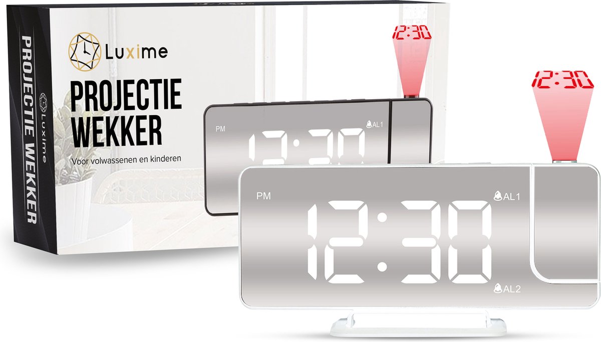 Luxime - Digitale Wekker Met Projectie - Slaapkamer - Projectieklok ...