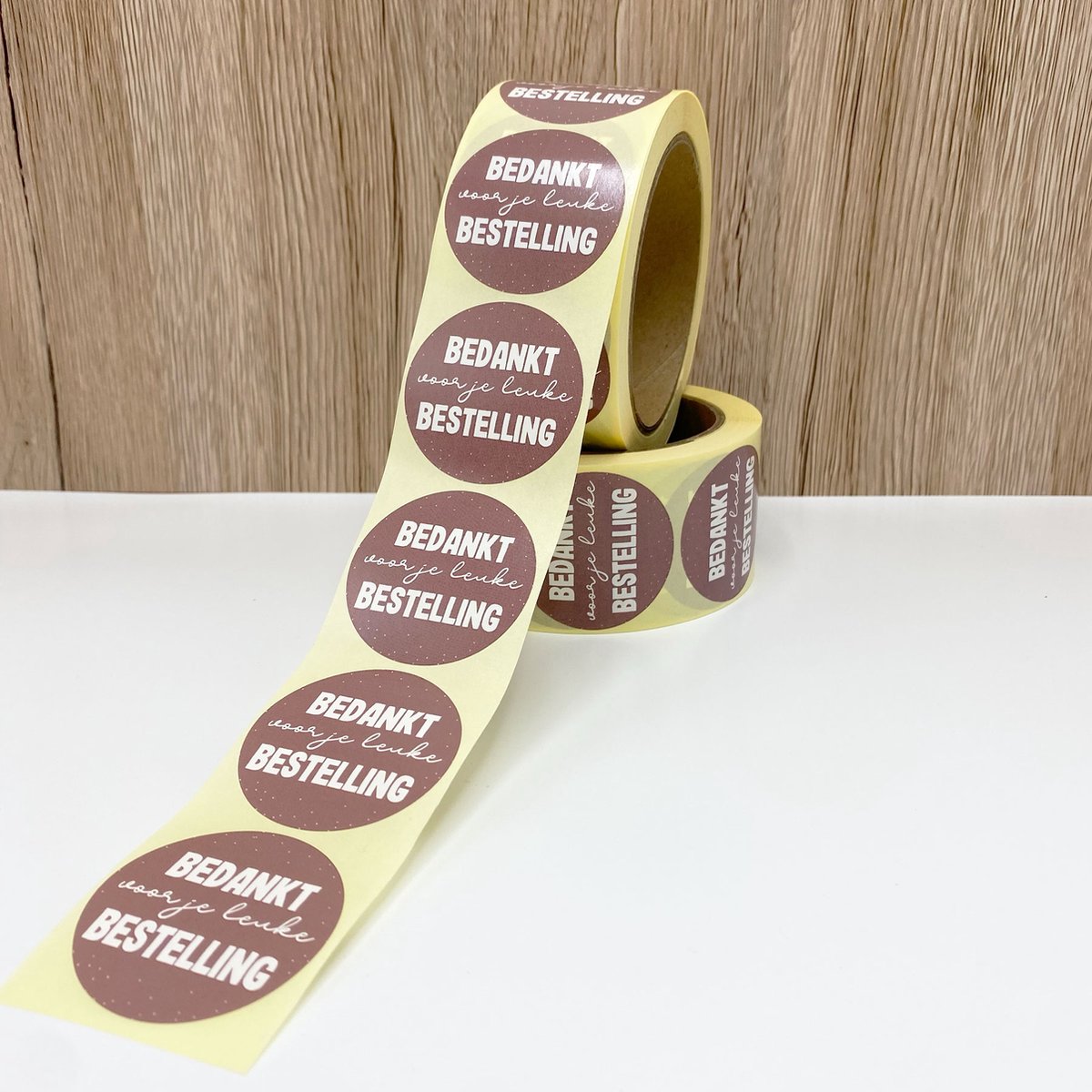 500 Stickers op rol - Sticker Bedankt voor je leuke bestelling - sluitsticker -... | bol.com