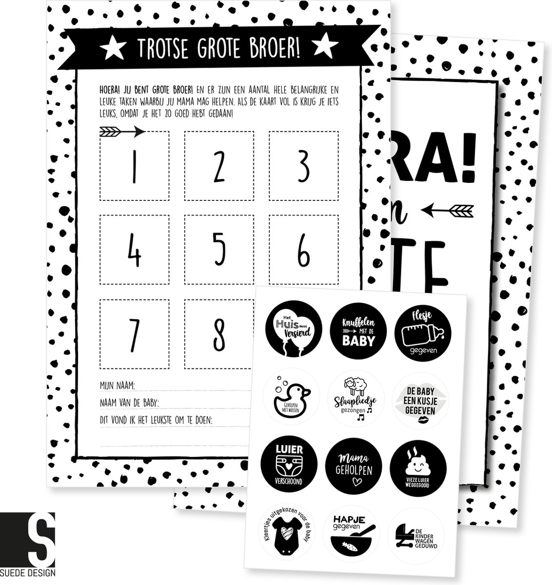 Sticker kaart | Grote Broer | Suede design beloningskaart | bol.com