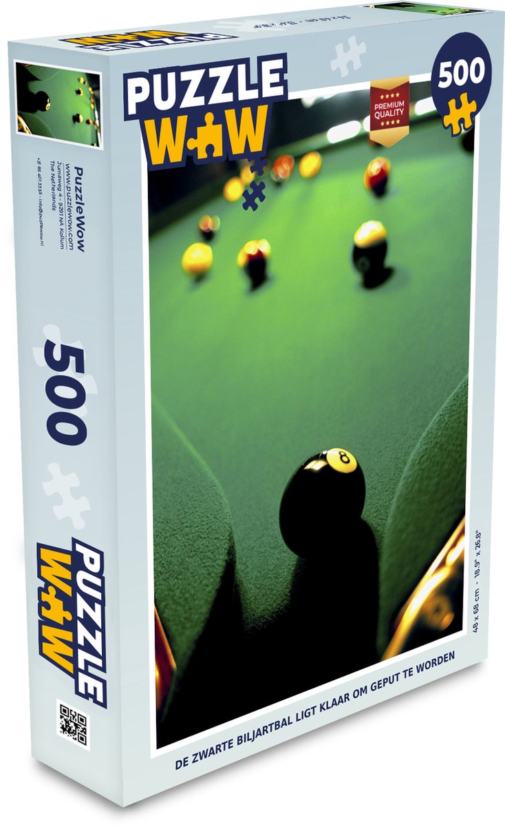 Puzzel De zwarte biljartbal ligt klaar om geput te worden - Legpuzzel ...