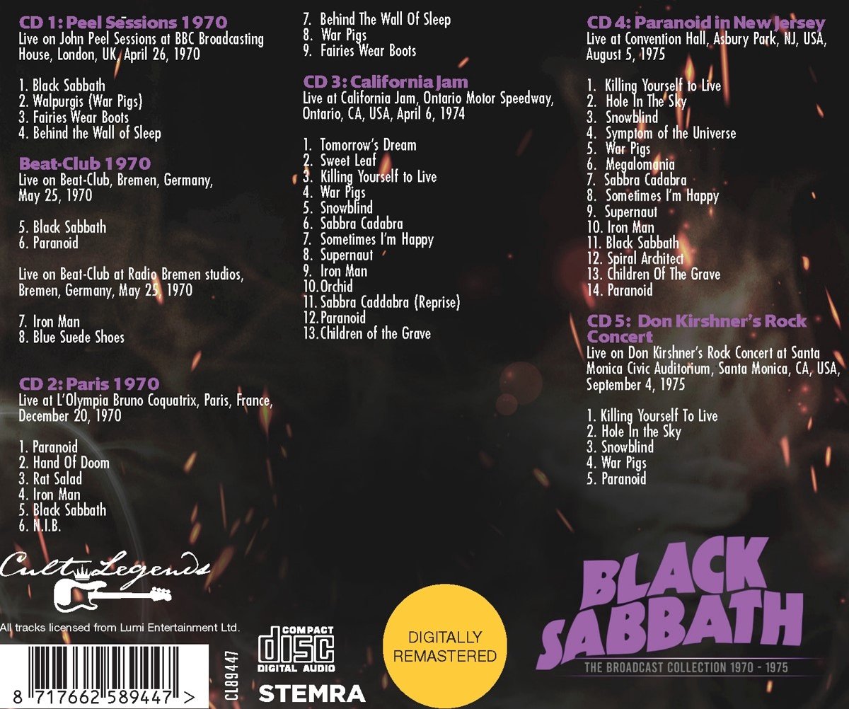 Black Sabbath - The Broadcast Collection 1970-1975 (5 CD), Black Sabbath | Muziek | bol.com