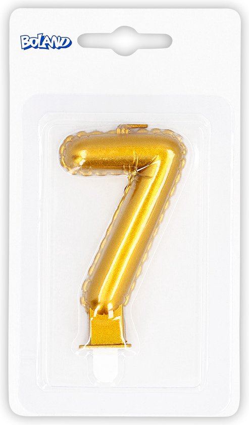 Boland - Kaarsje cijfer met houder 7 Goud - Black & Gold | bol.com