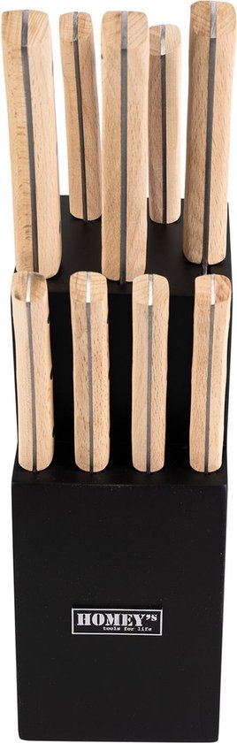 Homey's Bokträ messenblok - 9-delig - beukenhout - rubberhout - zwart | bol