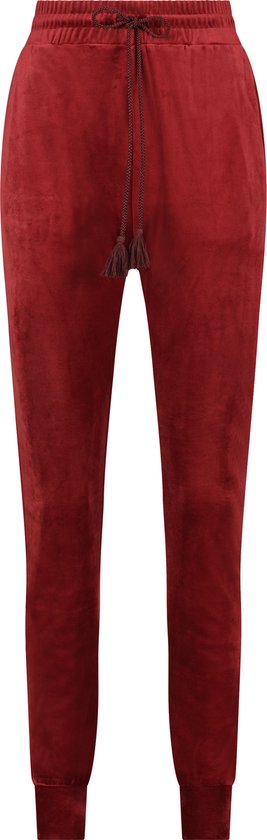 Hunkemöller Dames Nachtmode Joggingbroek Velours - Rood - maat XS | bol.com