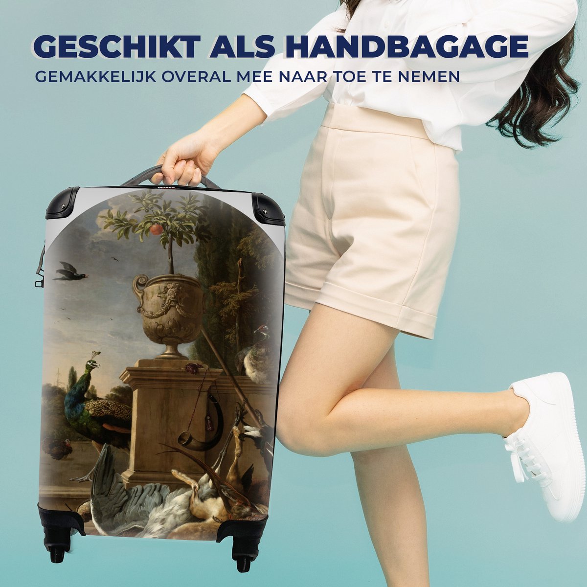 Valise - Butin de chasse sur une plate-forme - Peinture de Melchior d ...