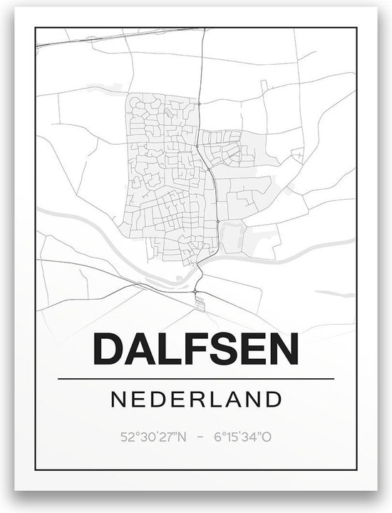 Poster/plattegrond DALFSEN - A4 | bol