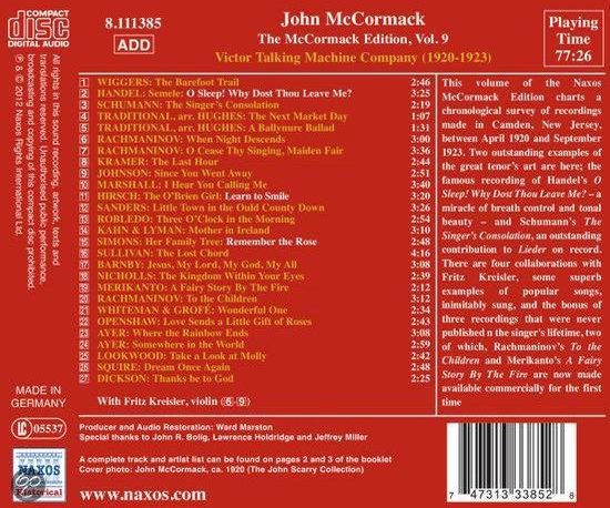 Ward Marston - McCormack; Victor Talking Machine C (CD), Ward Marston ...
