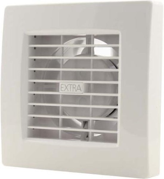 Badkamerventilator 100 mm WIT met TIMER en VOCHTSENSOR - luxe X100HT ...