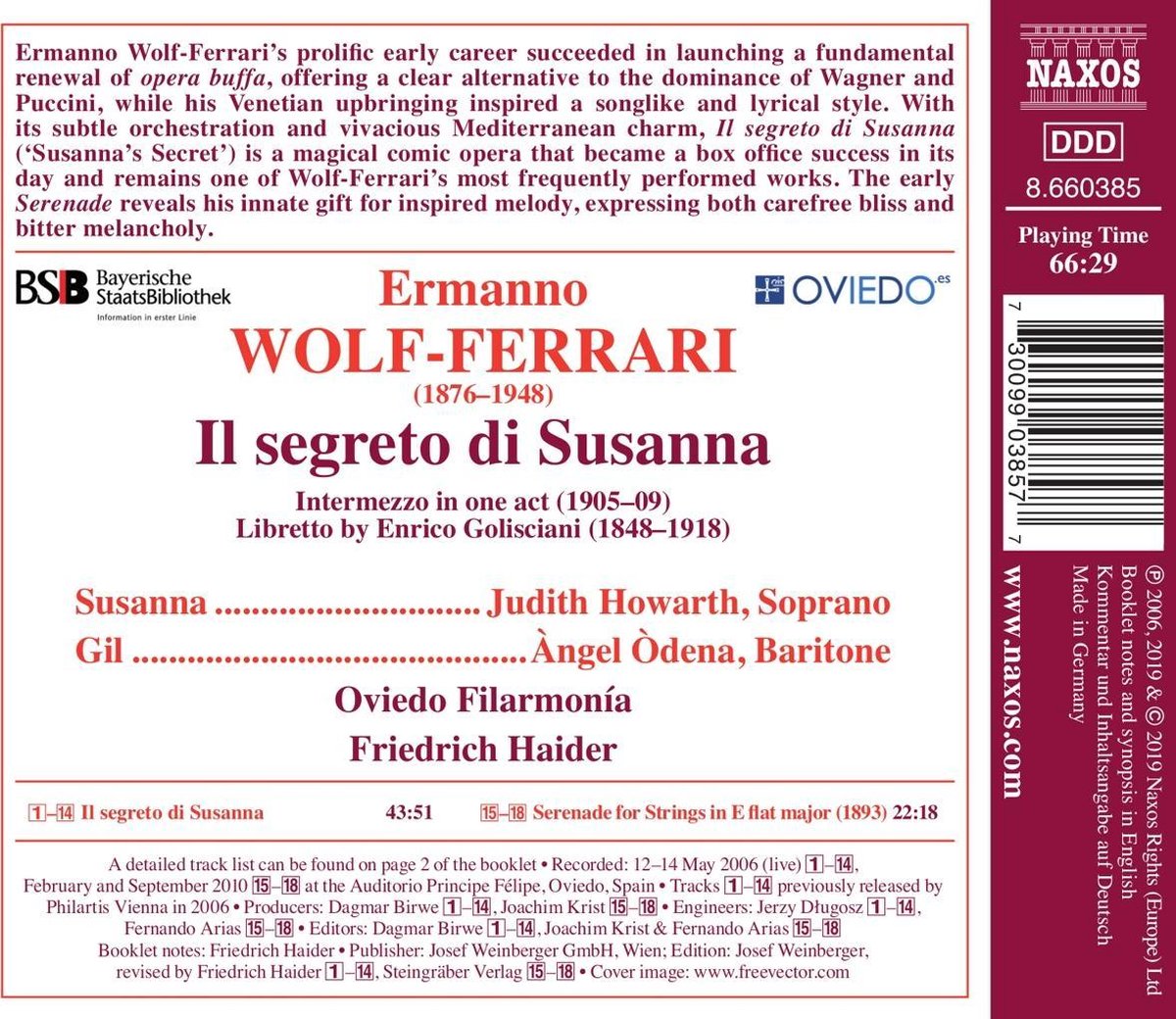 Judith Howarth - Angel Odana - Oviedo Filarmonia & - Il Segreto Di ...