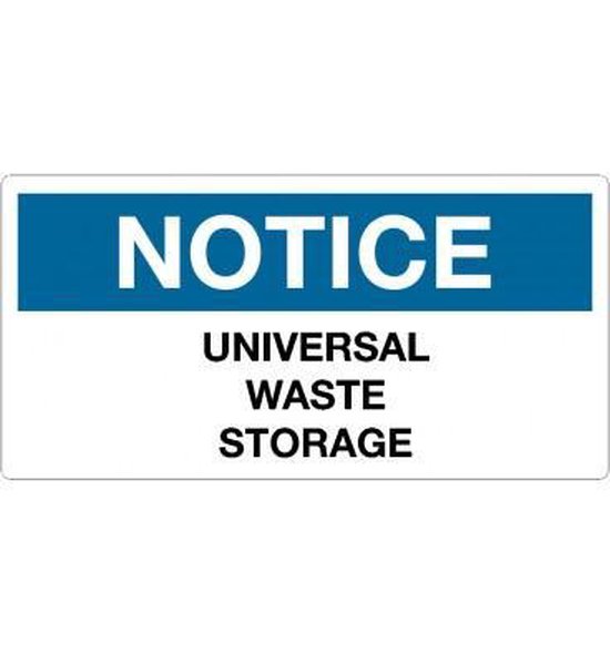 Sticker 'Notice: Universal waste storage' 200 x 100 mm | bol.com