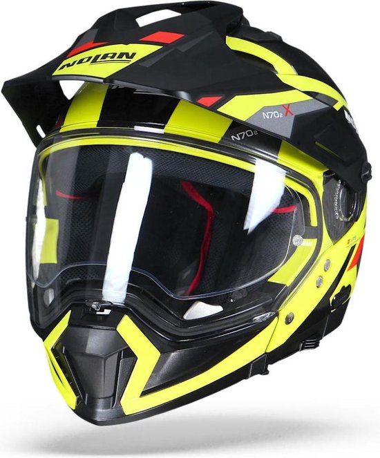 Nolan N70-2 X Grandes Alpes 27 Led Geel Zwart Integraalhelm - Motorhelm ...