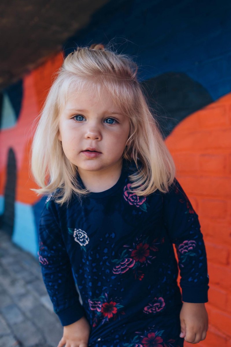 Quapi baby meisjes jurk Elke Dark Blue Flower | bol.com