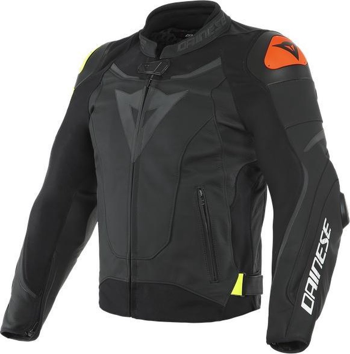 Dainese VR46 Victory Black Fluo Yellow Leather Motorcycle Jacket 44 | bol