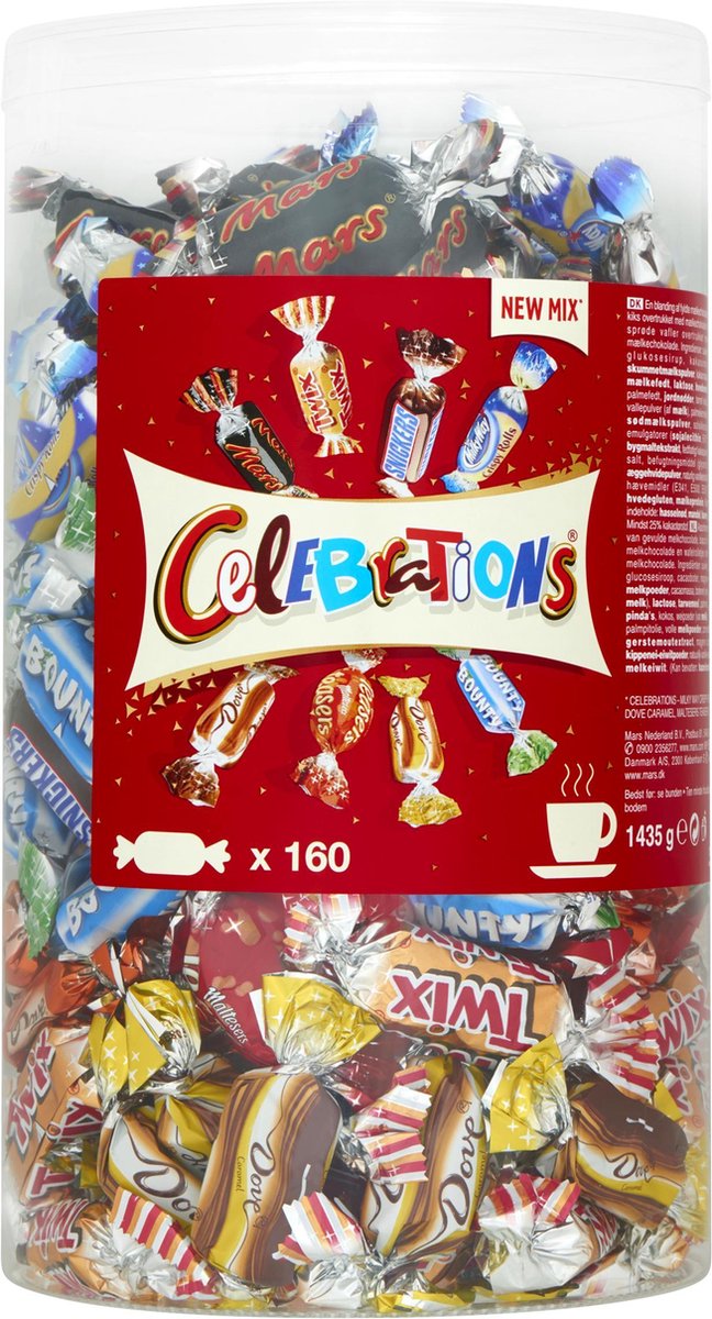 Mars Celebrations Mini Chocolade 3 x 160 stuks - 3 uitdeeldozen | bol.com