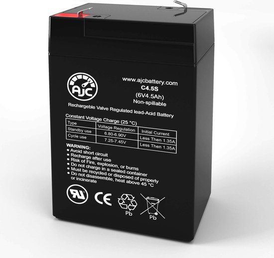 AJC® Battery geschikt voor FirstPower FP640 6V 4.5Ah Verzegelde ...