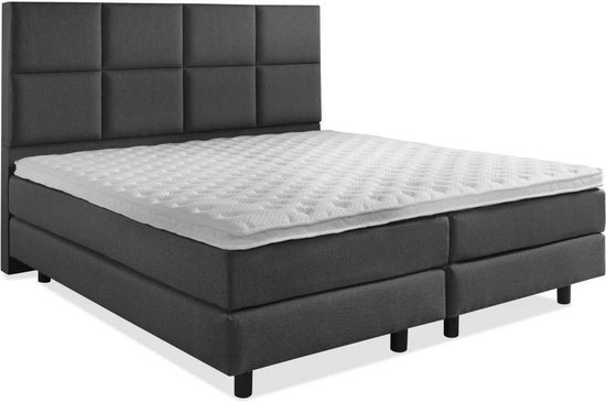 Boxspring Luxe compleet Antracite 180x200 | bol.com