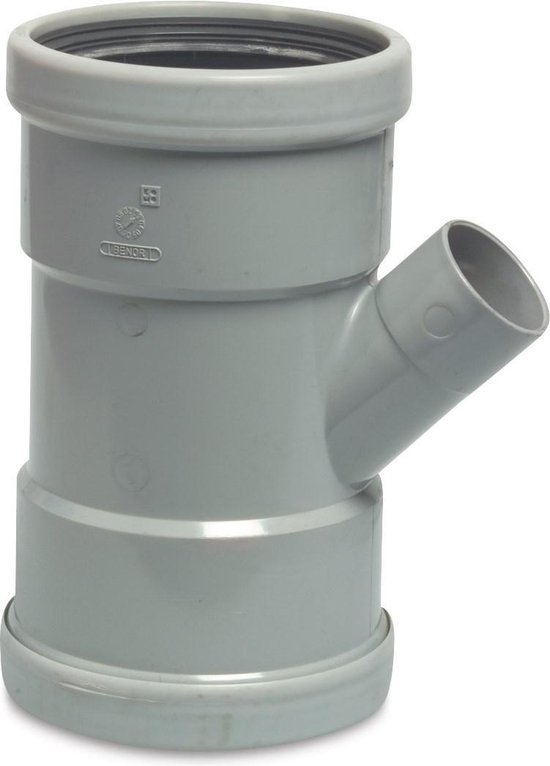 T-stuk 45° PVC-U 160 mm SN4 manchet x manchet x spie grijs KOMO/BENOR | bol